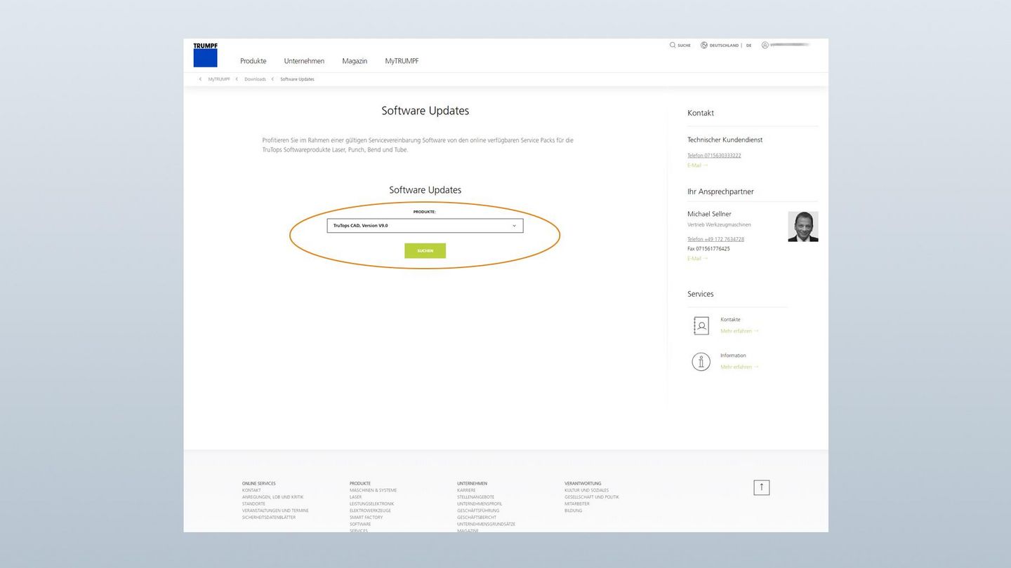 MyTRUMPF User Guide Software Updates | TRUMPF