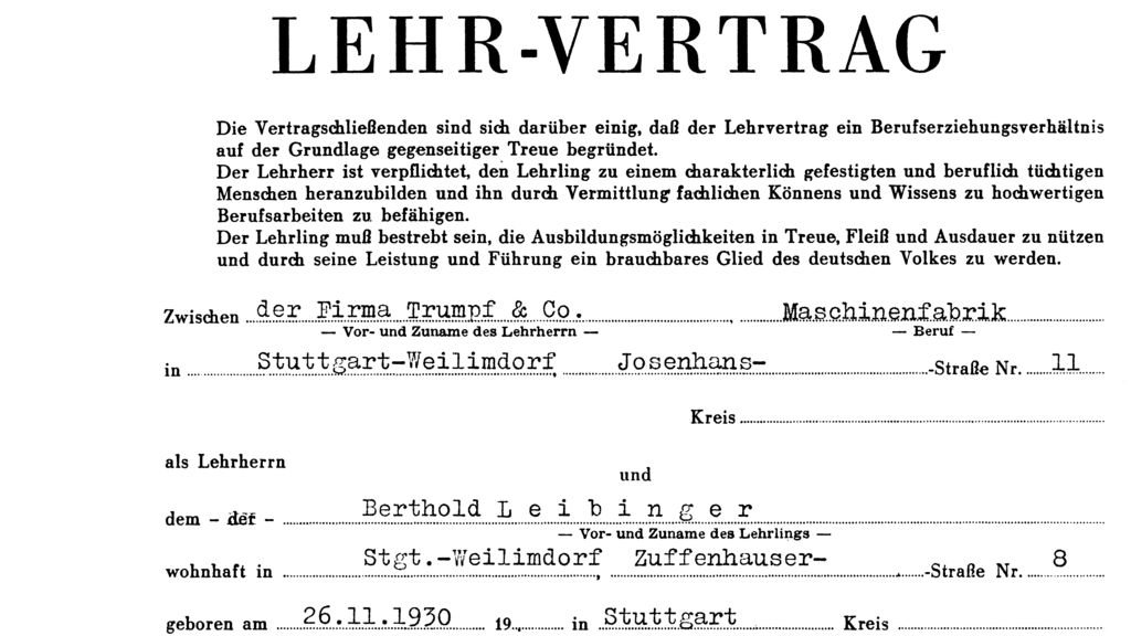 The life of Berthold Leibinger | TRUMPF