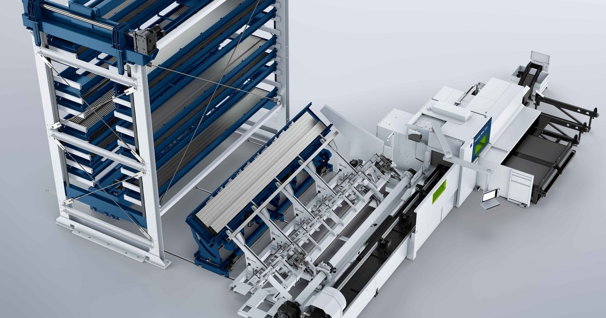 Tube storage system with a storage connection | TRUMPF